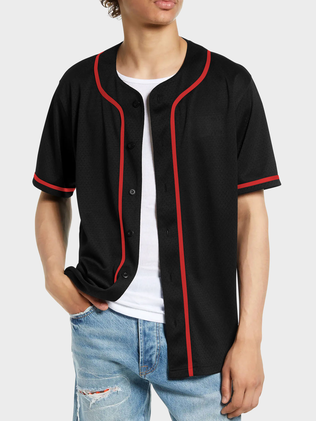 Men’s Button Down Baseball Jersey | Custom & Wholesale Blank Apparel ...